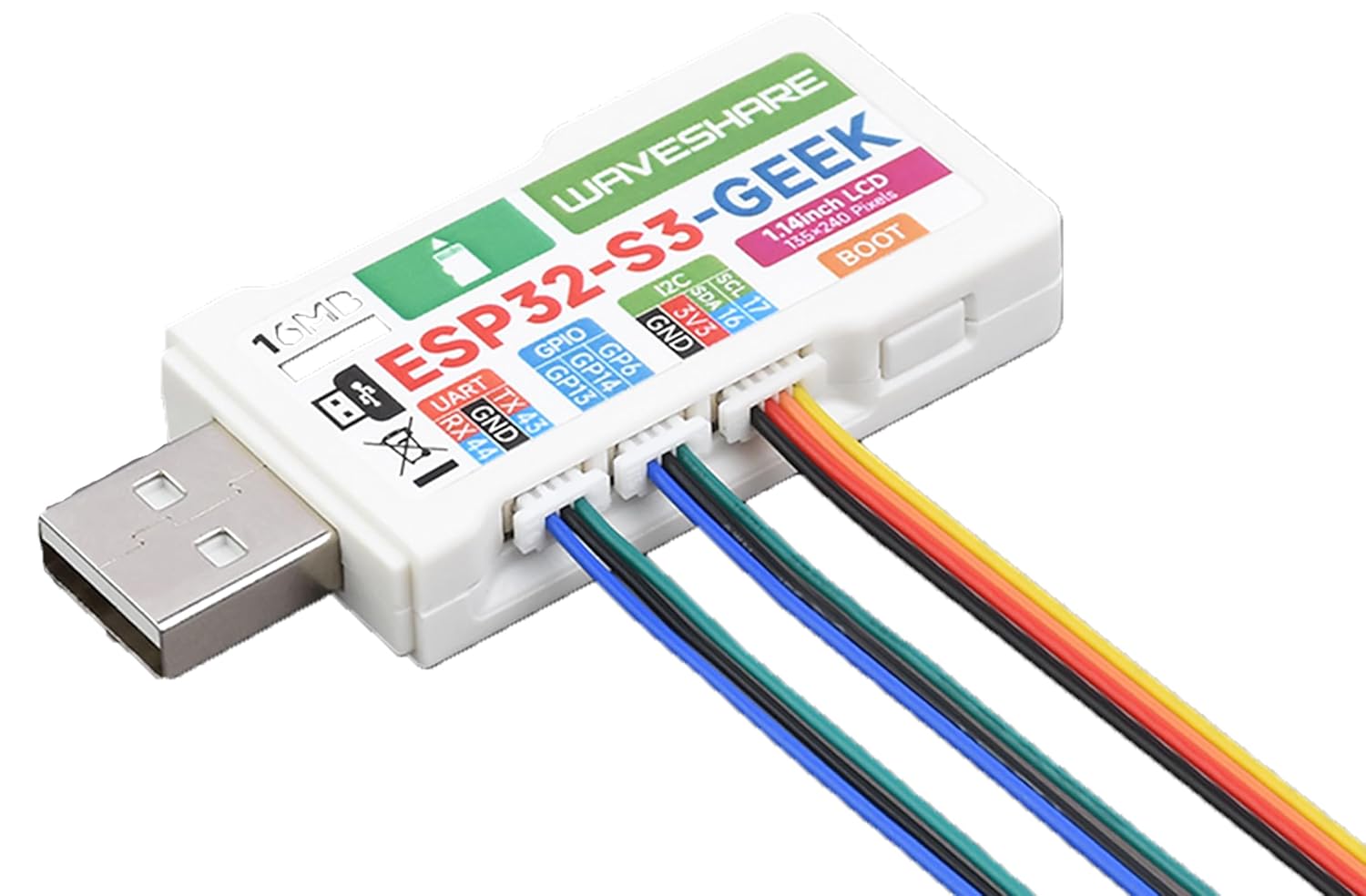 Waveshare Esp32 Geek Development Board Based On Esp32 S3r2 Chip With 114inch 65k Color Lcd