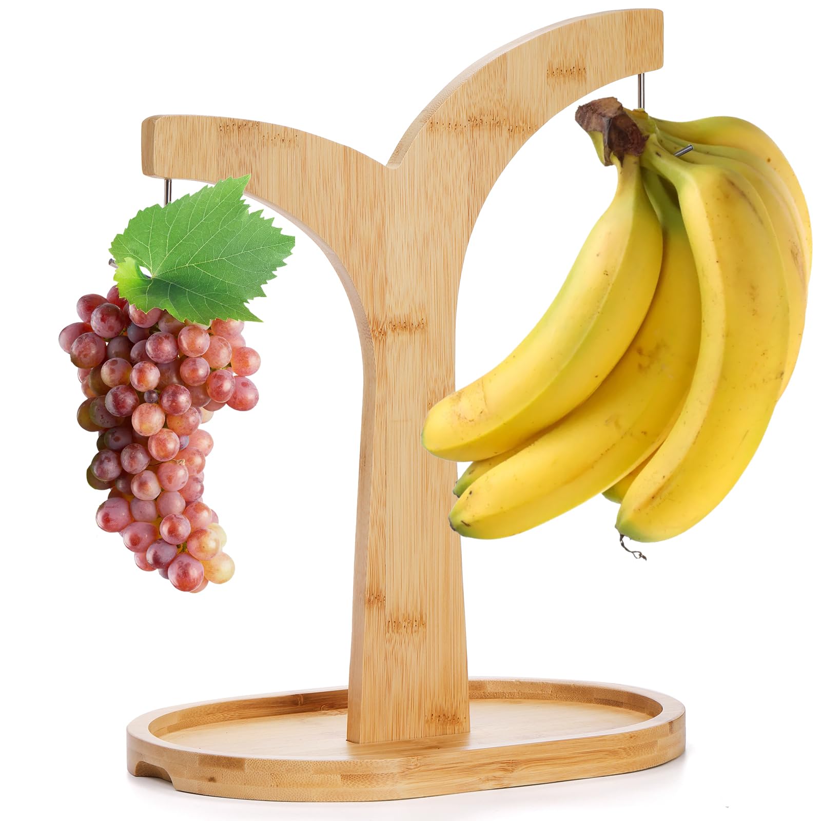 Amazon.com - Eorbow Bamboo Banana Holder, Wooden Banana Hanger Tree ...