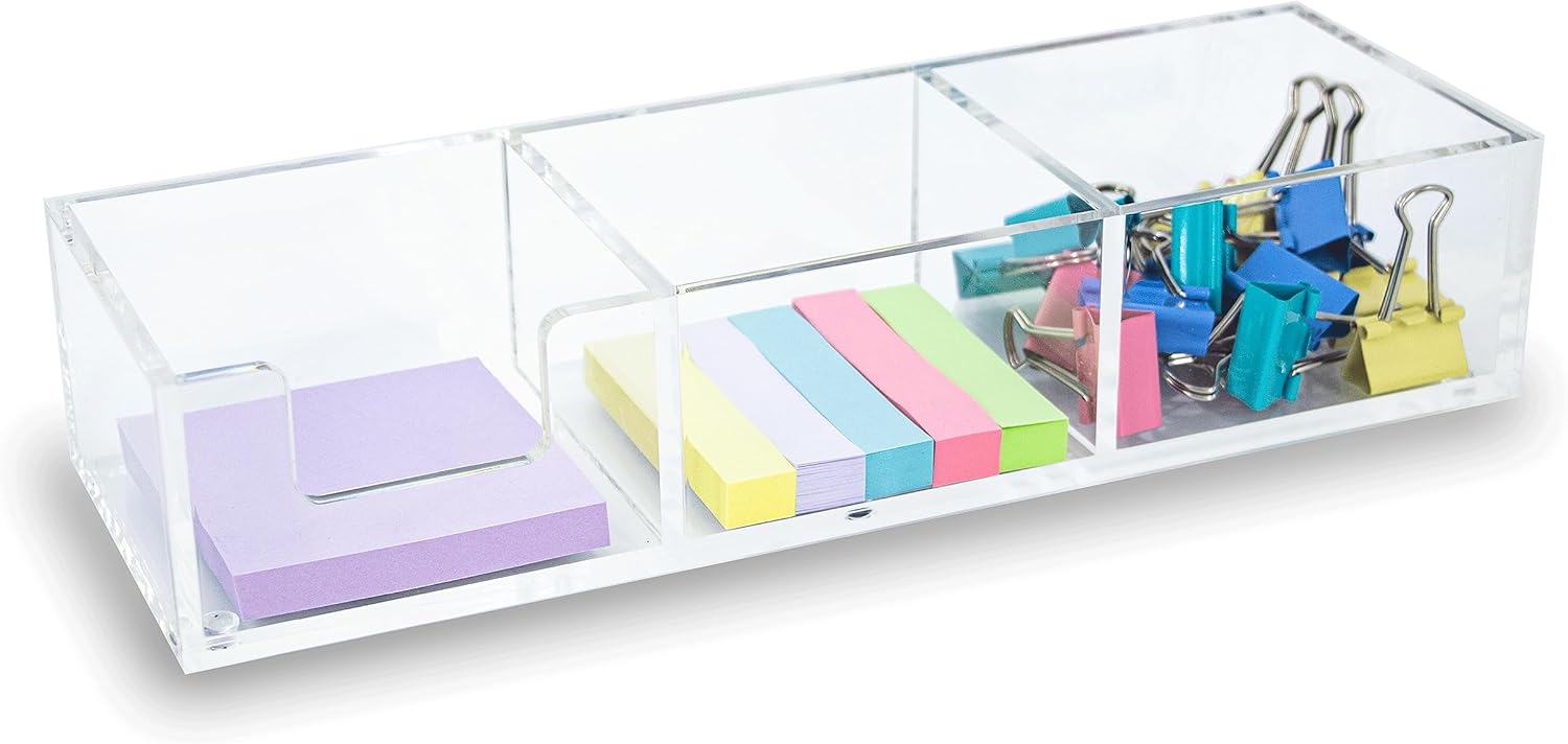 Amazon.com : Dealpoli Acrylic Sticky Note Holder 3in1 Self-Stick Note ...