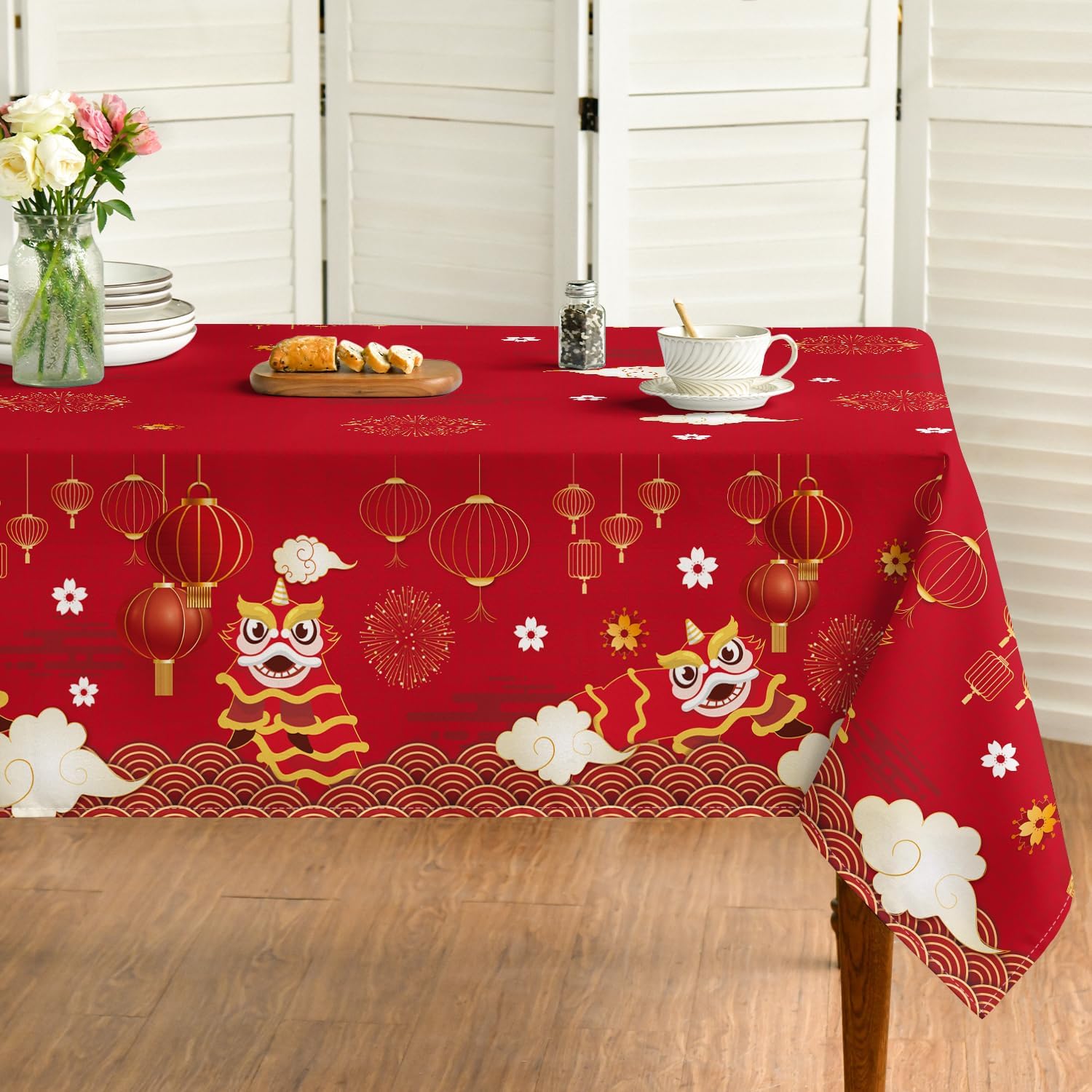 Amazon.com: Horaldaily Newyear Tablecloth 60×84 Inch Rectangular ...