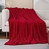 Amazon.com: Cotton Red Knit Throw Blanket for Couch Sofa Beach Chair ...