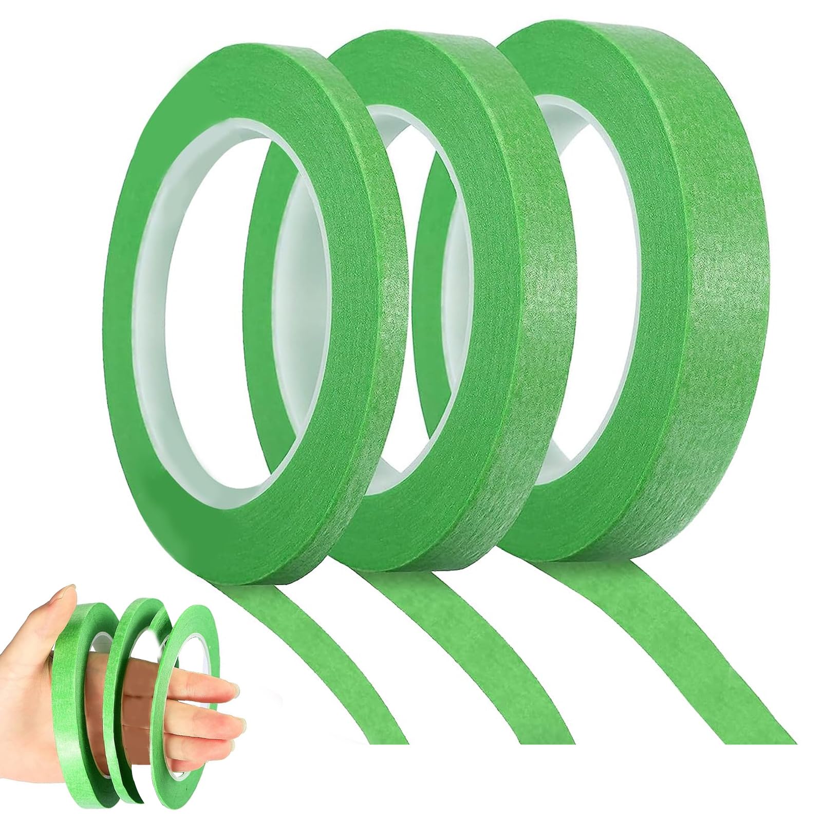 YzmrBdqc 3 Rolls Green Masking Tape, Fine line Masking Tapes, Spraying ...