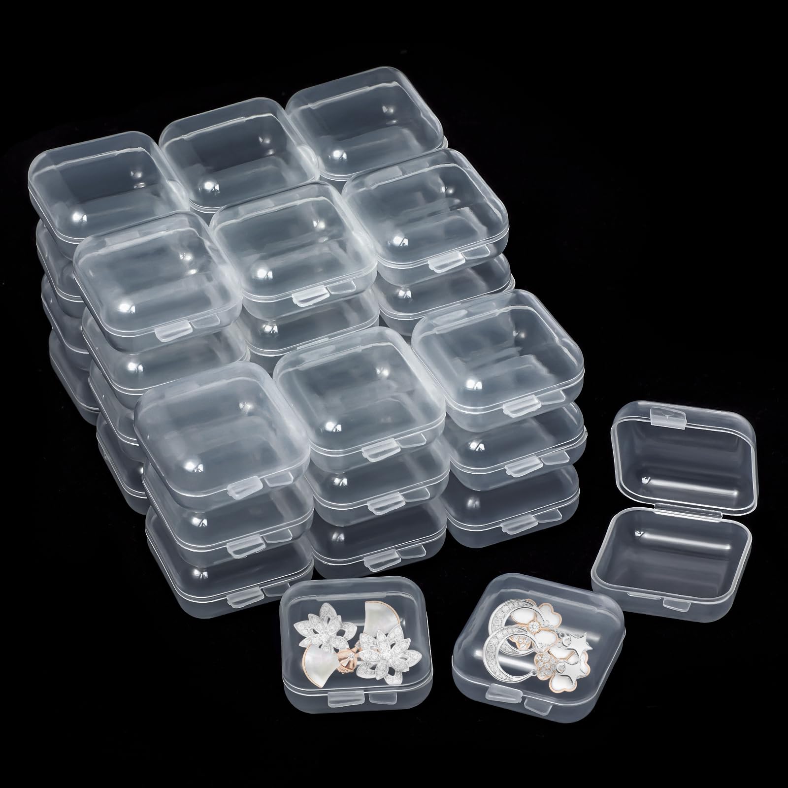 Amazon.com: ISKYBOB 36 Pieces Mini Clear Jewelry Box, Travel Jewelry ...