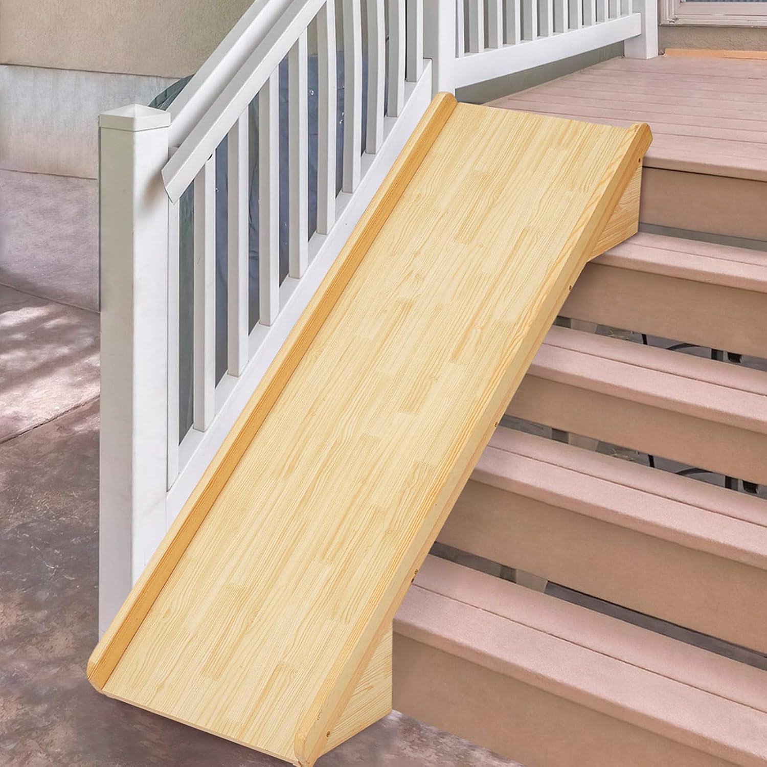 Amazon.com: FUNLIO Wooden Stair Slide Indoor for Kids 2-5 Years, Slide ...