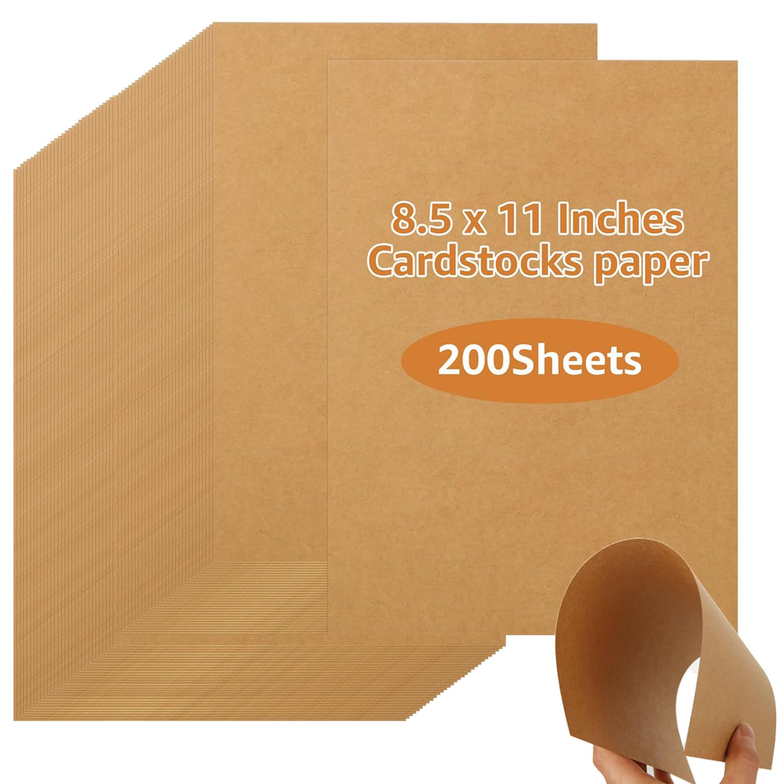 Amazon.com : JMIATRY 200 Sheet Brown Cardstock 8.5 X 11 Inches Brown ...