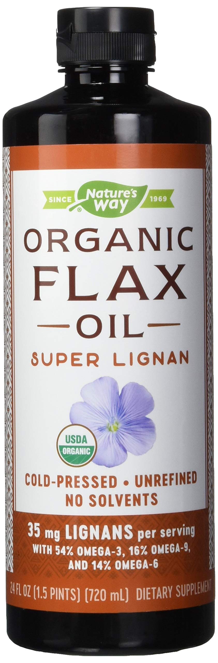 Nature's Way Flax Oil Super Lignan Liquid 24 Oz (710 Ml)