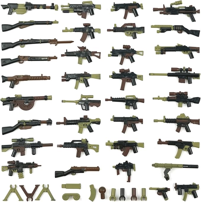 Amazon.com: Custom Military Guns Pack, Army Weapons and Accessories Toy ...