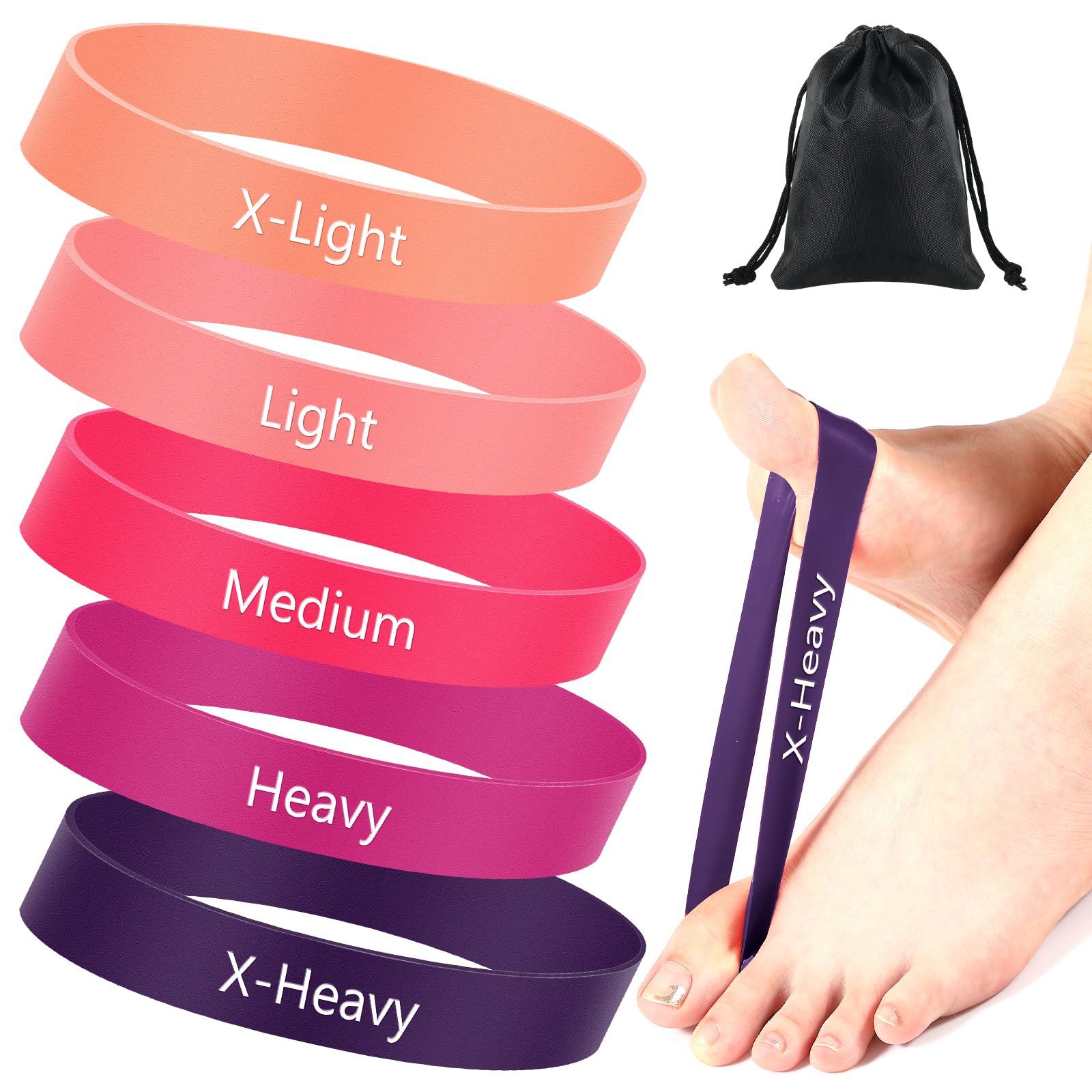 Amazon.com: WinnerWhy Set of 5 Toe Stretcher Bands Toe Bands for ...