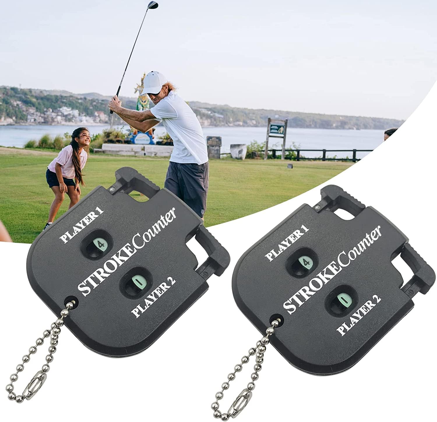 Golf Stroke Counter Golf Scorer, 2Pcs Golf Score Shot Stroke Counter ...