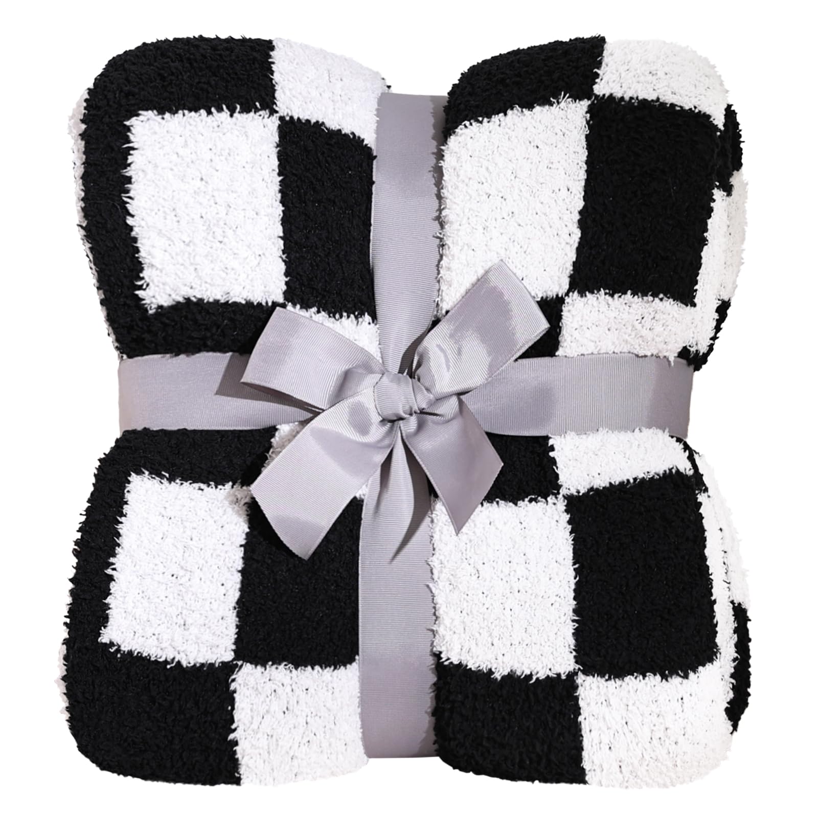 Amazon.com: Panku Checkered Blanket, Ultra Soft Black and White ...