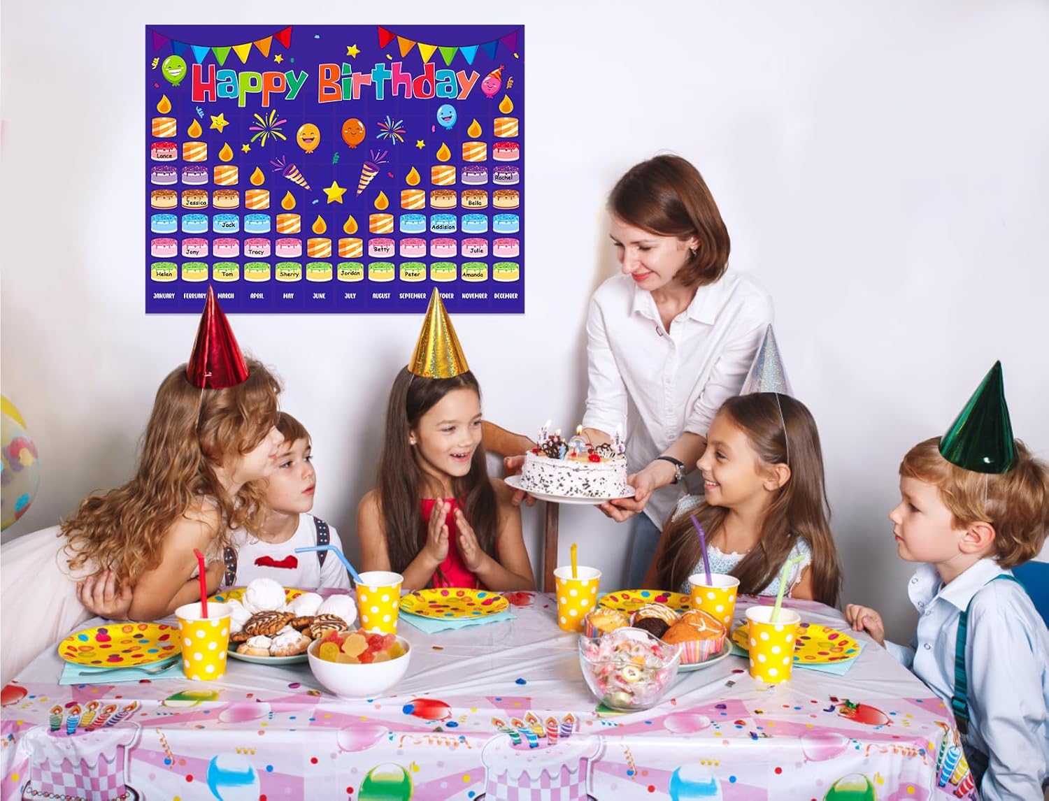 WhatSign Póster de feliz cumpleaños para decoración de aula, calendario ...