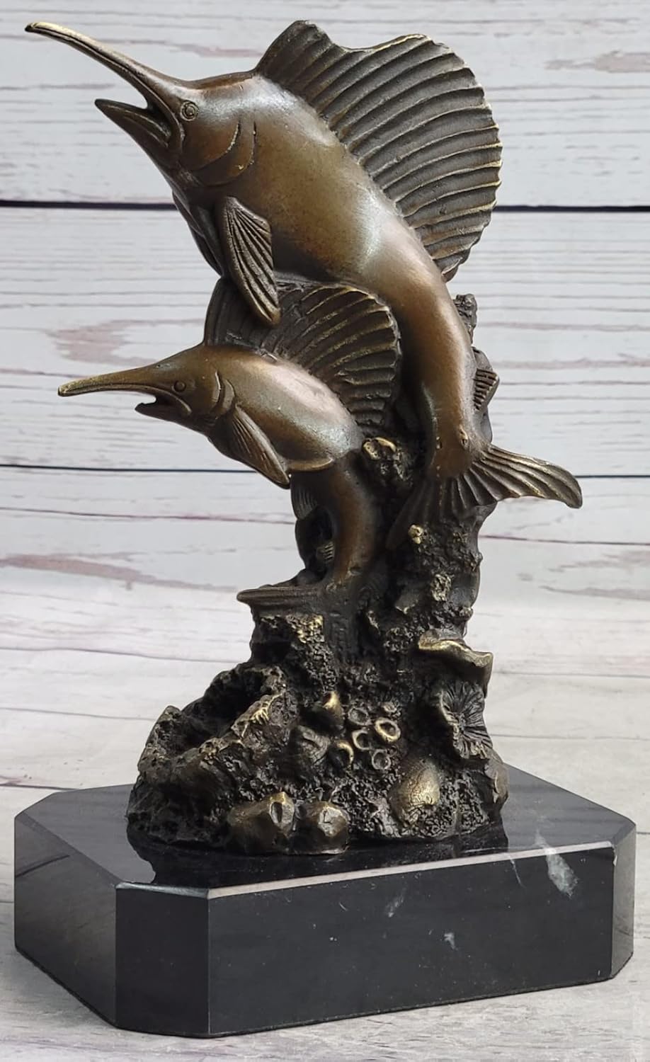 Amazon.com: Multiple Sailfish Marlin Swordfish Bronze Sculptural ...