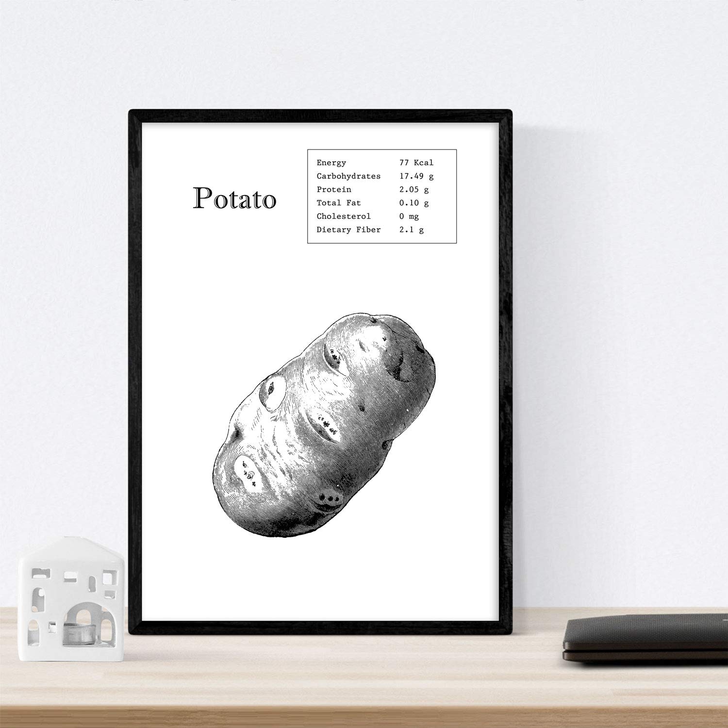 Nacnic Potato Poster Sheets of fruits and vegetables in English. A4 ...