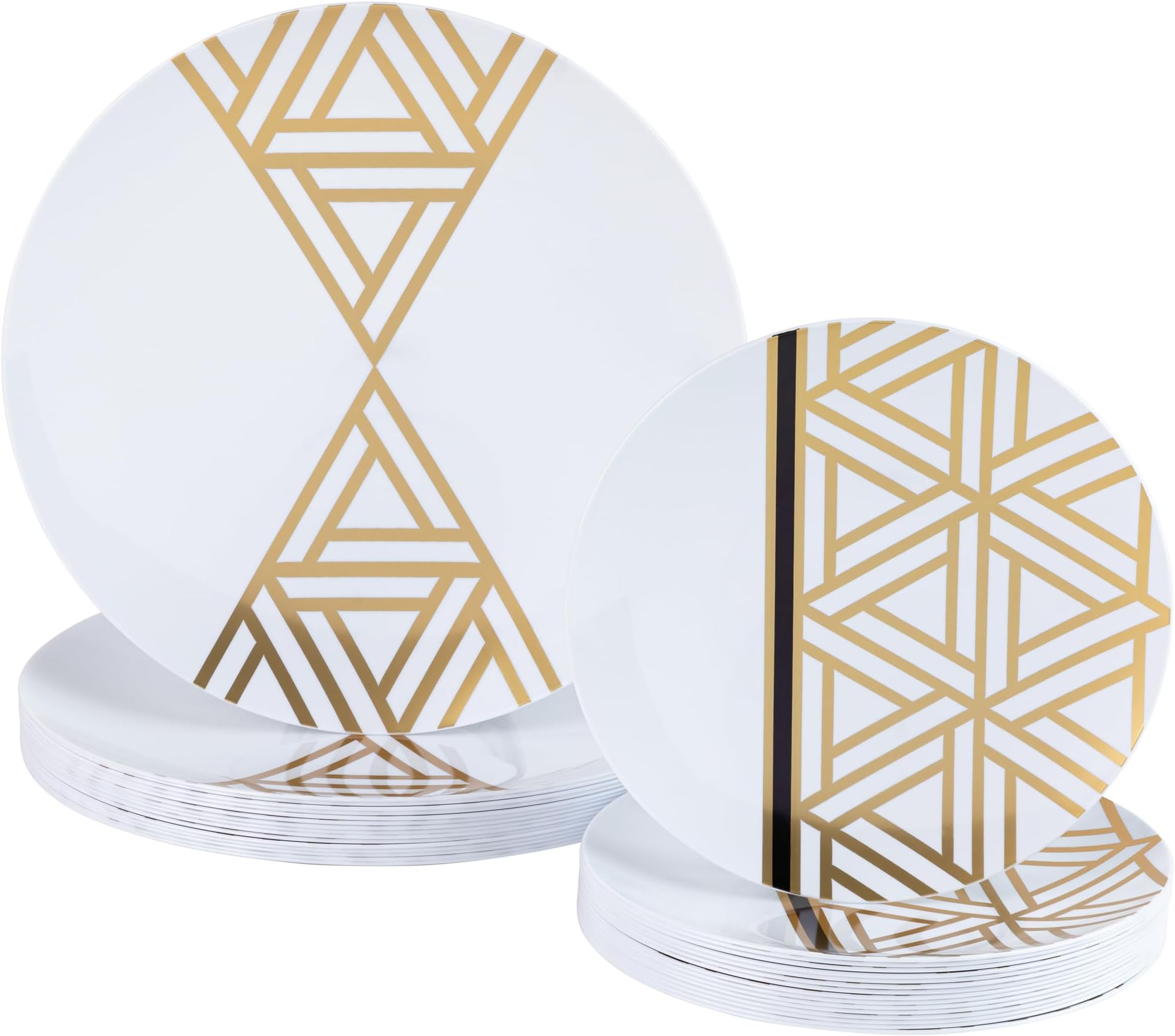 Amazon.com: Dining Collection Party Plastic Plates – White and Gold ...