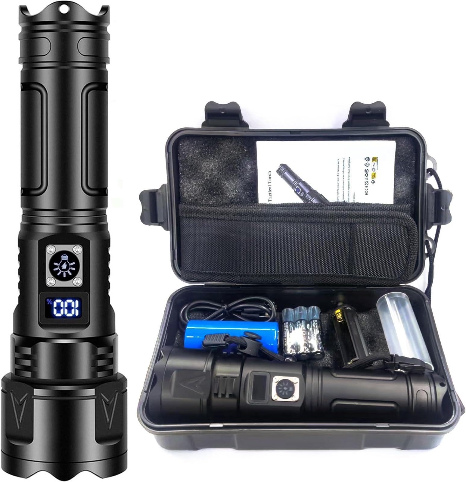 Anyuainiya LED Torch Rechargeable Flashlights High lumens, Super Bright ...