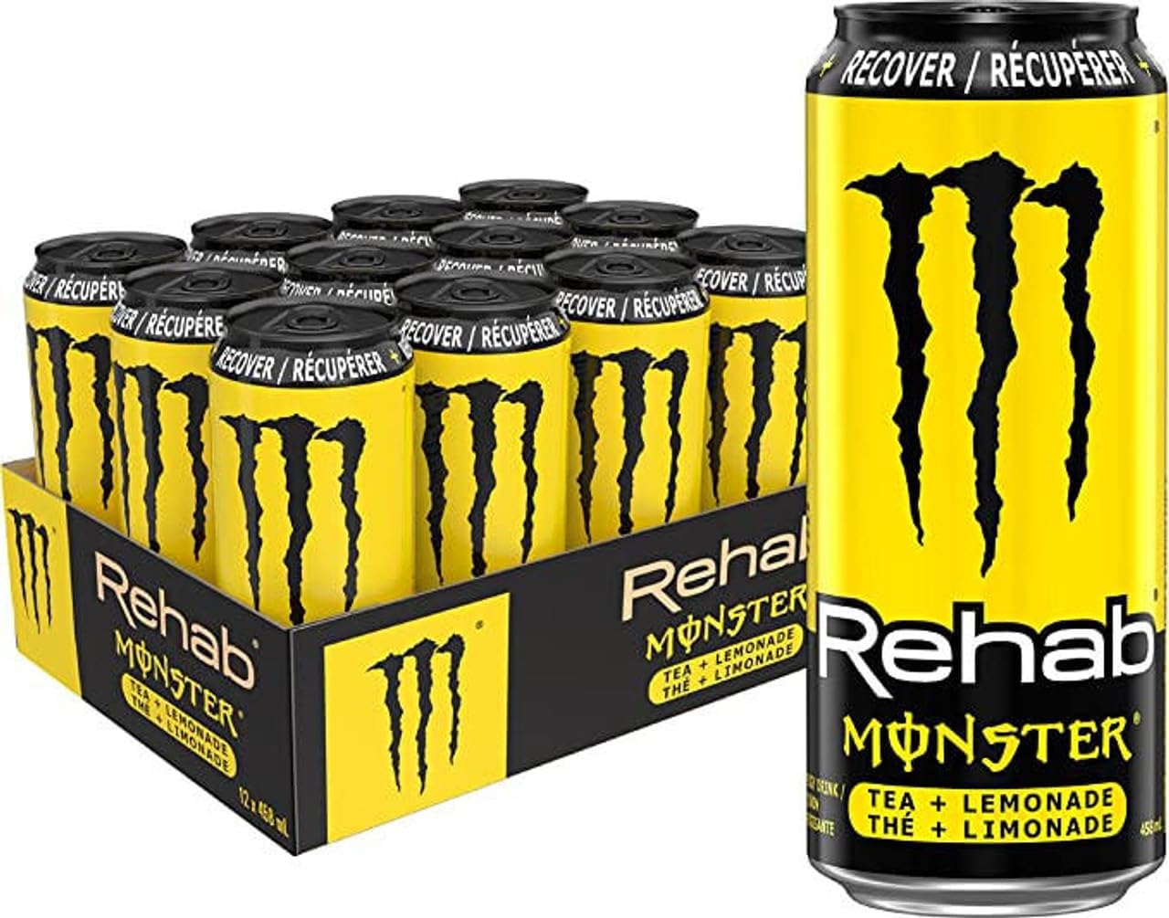 Amazon.com : Monster Energy Rehab Tea + Lemonade + Energy, Energy Iced ...