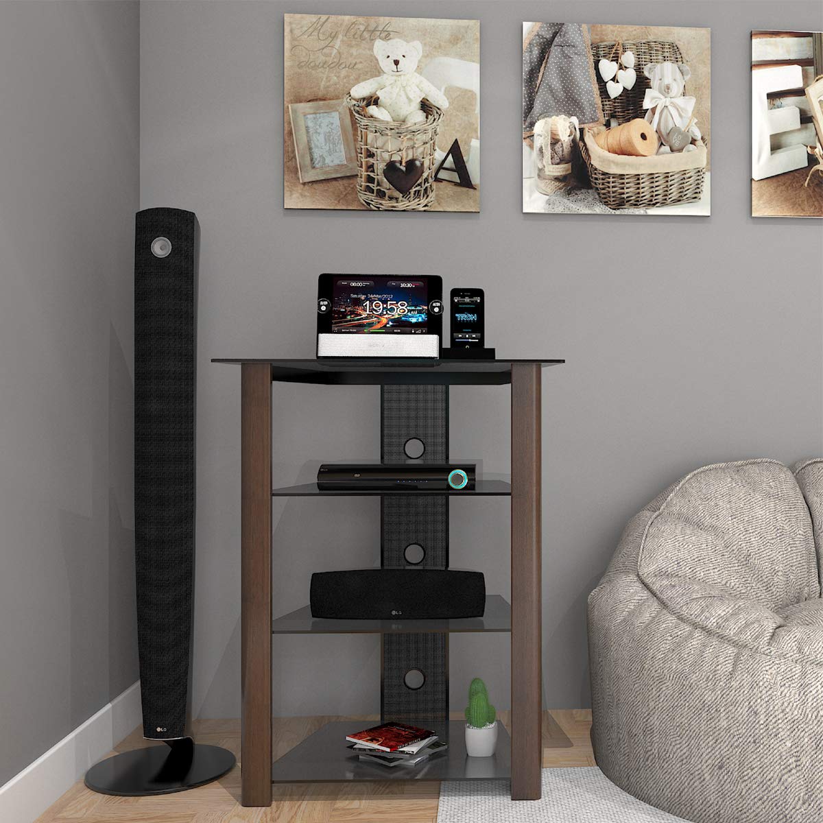 Ryan Rove Ashton Multi-Level Media Component Stand - Living Room ...