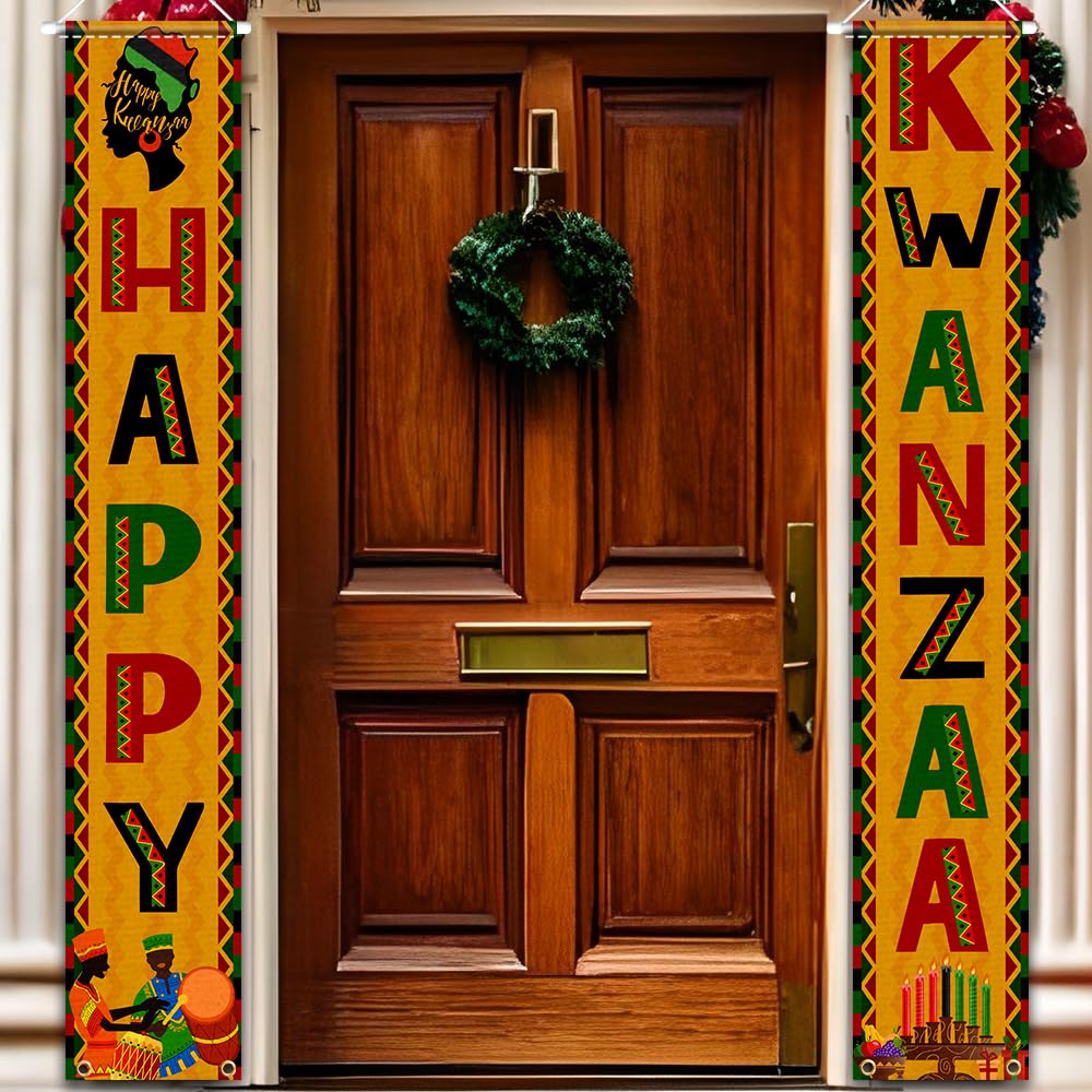 Amazon.com: Vintage Happy Kwanzaa Decorations Happy Kwanzaa Door Banner ...
