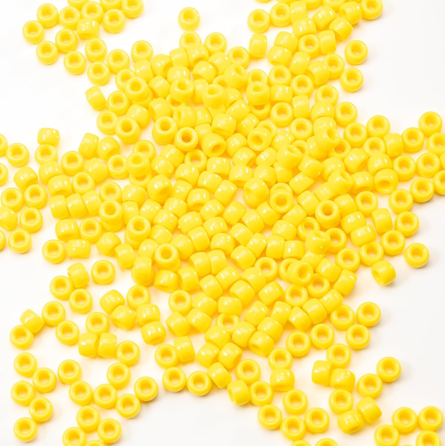 Amazon.com: Gxueshan 1000 Pcs Acrylic Yellow Pony Beads 6x9mm Bulk for ...