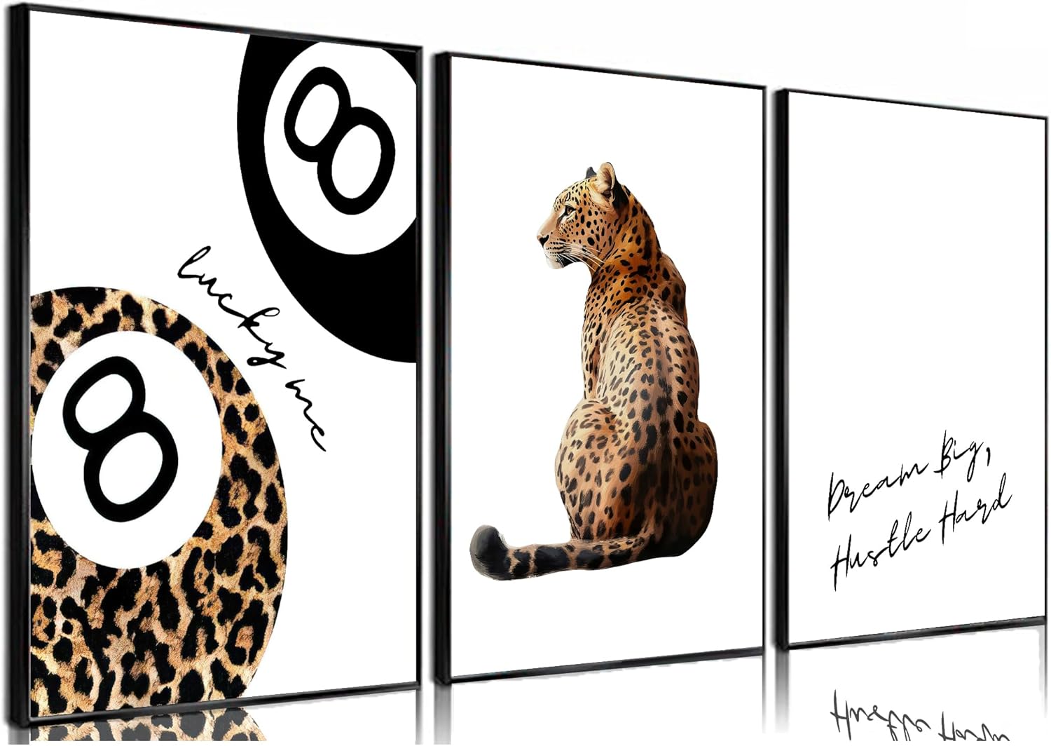Amazon.com: HEIWPMGY Set of 3 Leopard Wall Art Cheetah Print Luxury ...
