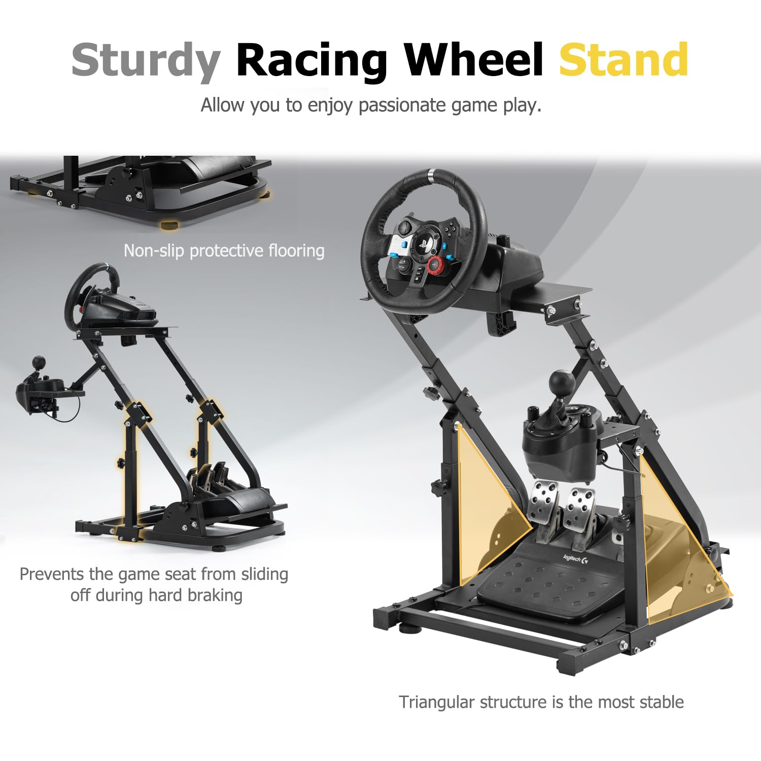 Snapklik.com : Sim Racing Wheel Stand,Adjustable Height Angle Steering ...