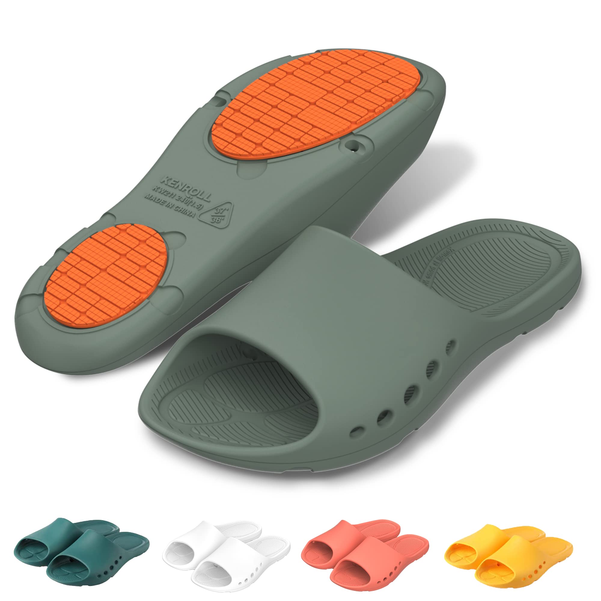 KENROLL Shower Shoes for Women and Men, Non Slip Womens Slides, Summer ...