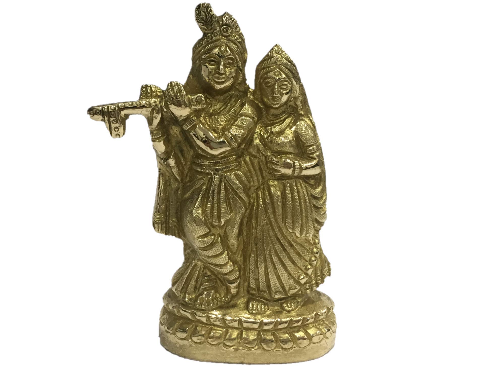 Brass Radha Krishna Standing Base Home Temple Pooja Radha Krishna ...