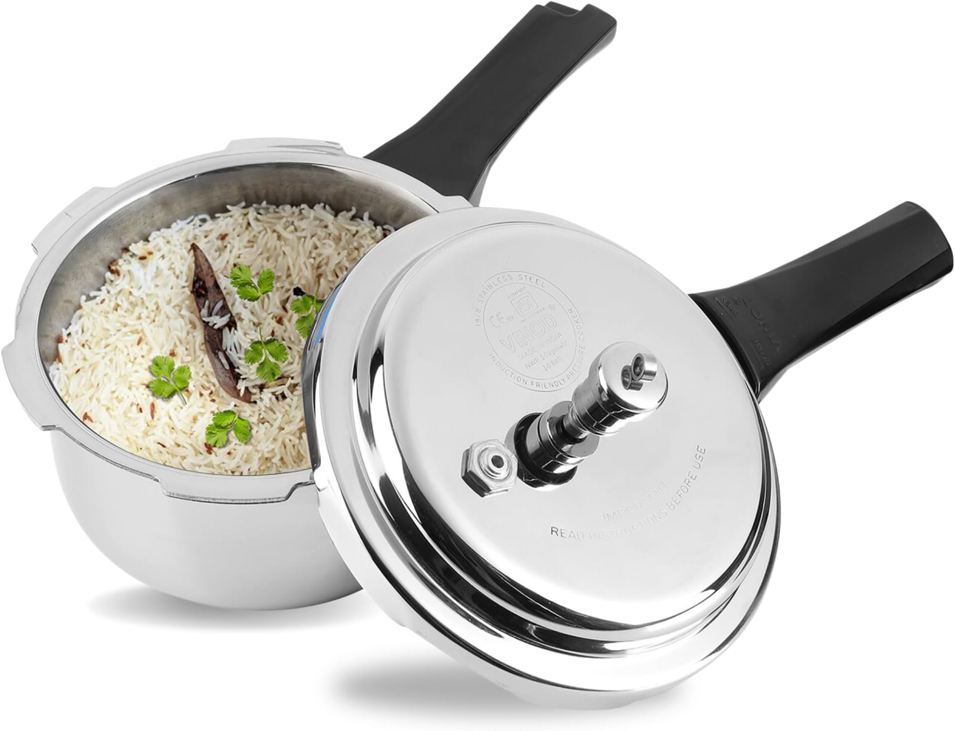 Amazon.com: Vinod Splendid Plus Stainless Steel Pressure Cooker Outer ...