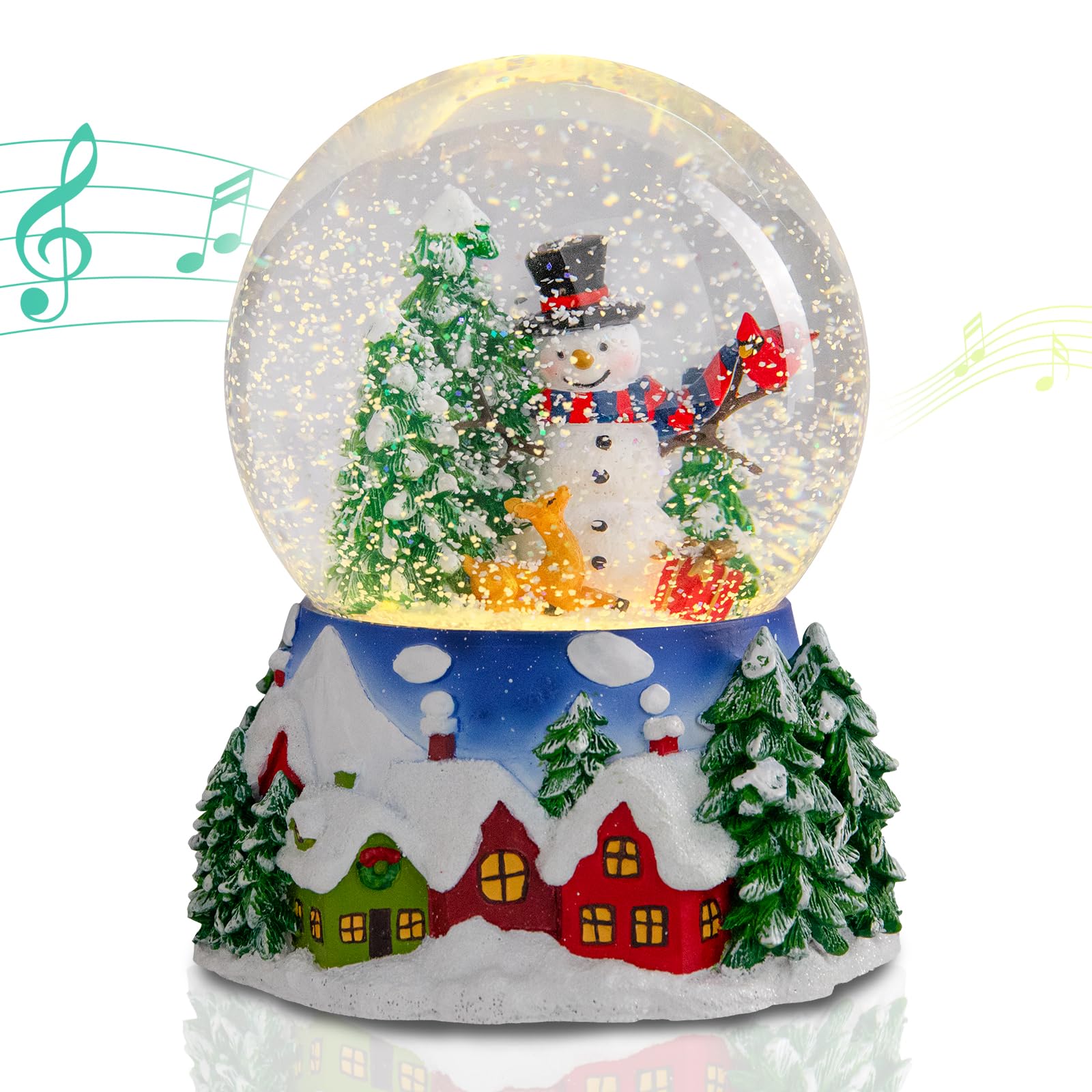 Amazon.com: VCUTEKA Christmas Snow Globe, Musical Snow Globes Color ...
