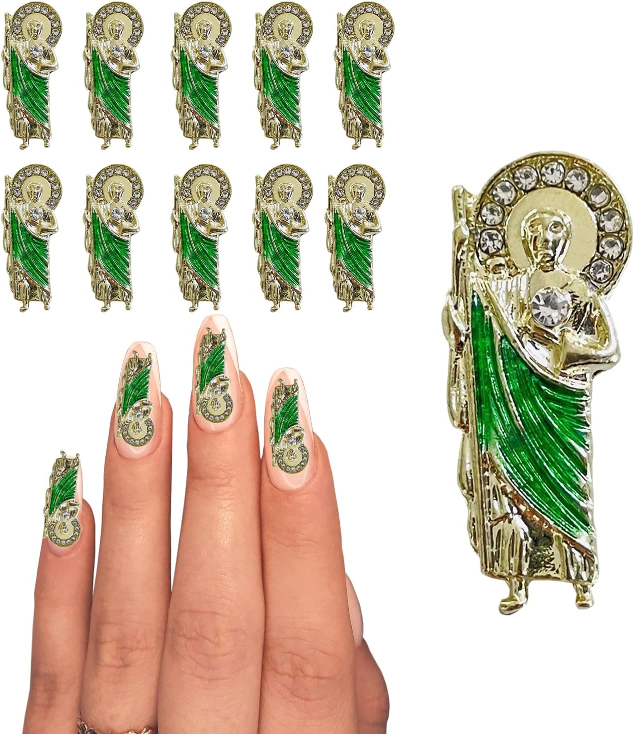 Amazon.com: 3D Virgin Mary Nail Art Charms San Judas Nail Charm Gold ...
