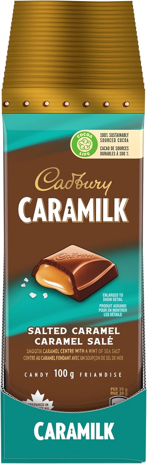 Cadbury Caramilk Salted Caramel, Chocolatey Candy Bar, 100 g (Pack of ...