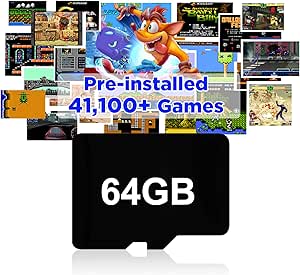 Game Card with 41100+ Retro Game, 64G SD Card Pre-Installed 70 ...