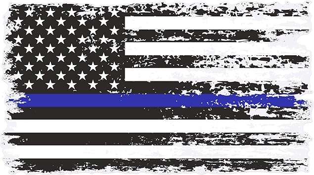 Amazon.com - Stickios Thin Blue Line Sticker - Back the Blue Distressed ...