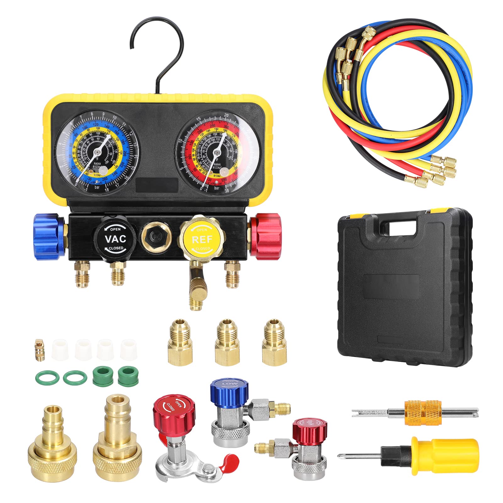 Buy Refrigerant Refilling Tool Kit,Dual Gauges Air Conditioner ...