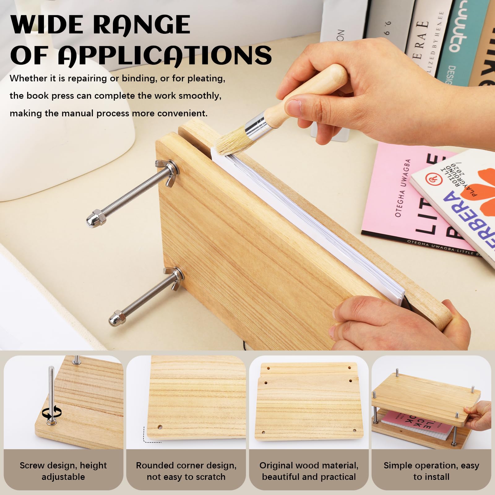 Snapklik.com : Book Press79”x116” Wooden Book Binding Press Bookbinding ...