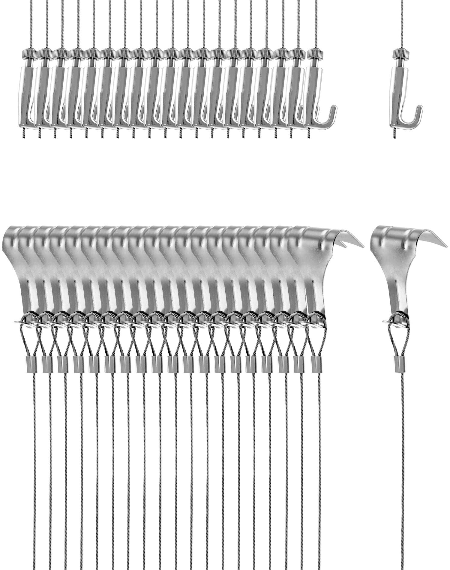 QWORK® Picture Hanging Wire Kit, 2m × Φ1.5mm Stainless Steel with Wire ...