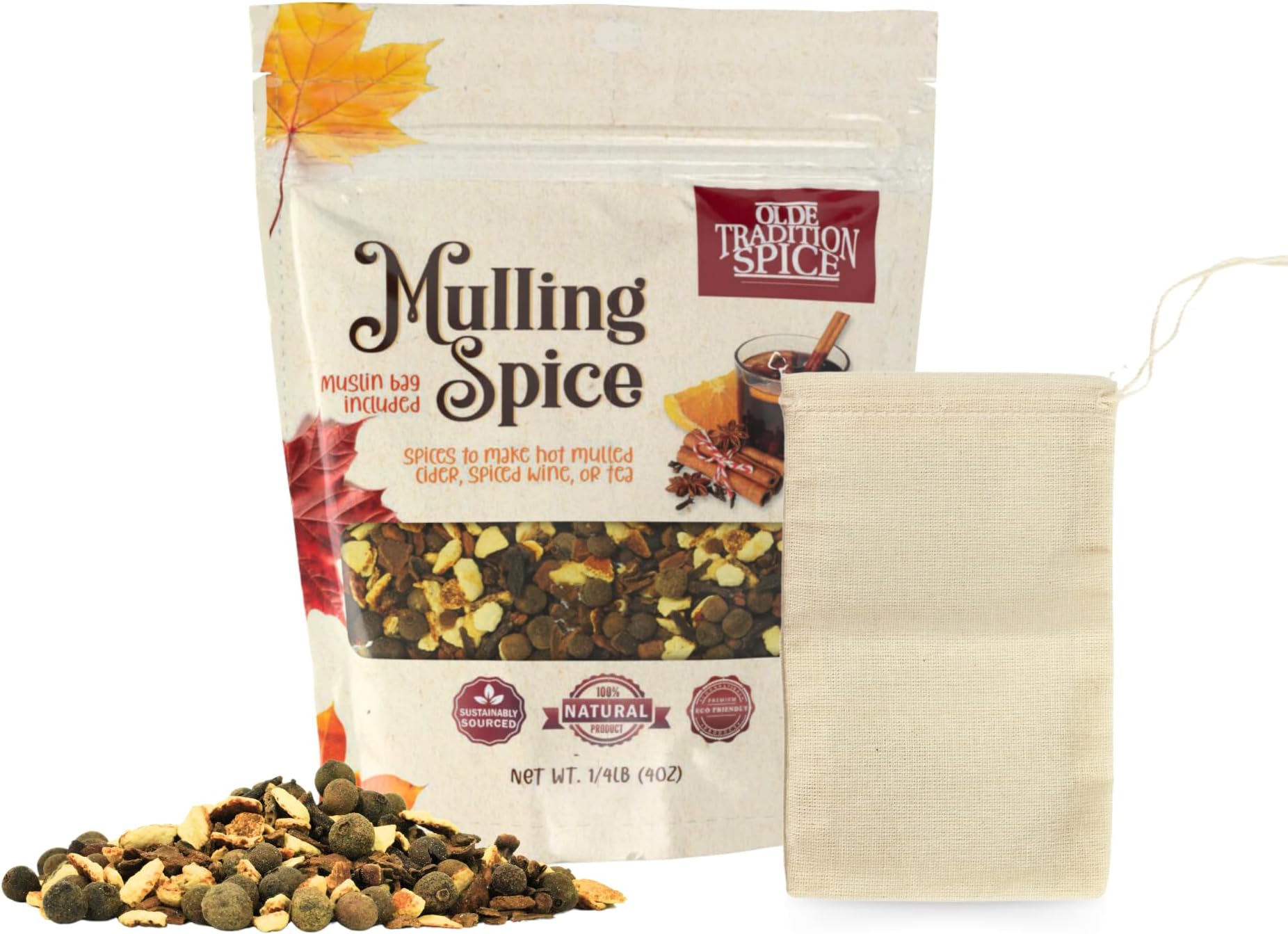 Amazon.com : Olde Tradition Mulling Spices for Apple Cider, Mulled Wine Spices Kit, 4oz ...