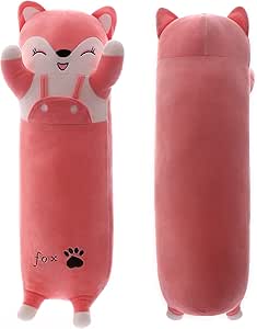 Amazon.com: Yeqivo Long Fox Plush Pillow, Pink Fox Soft Plush Toy Cute ...