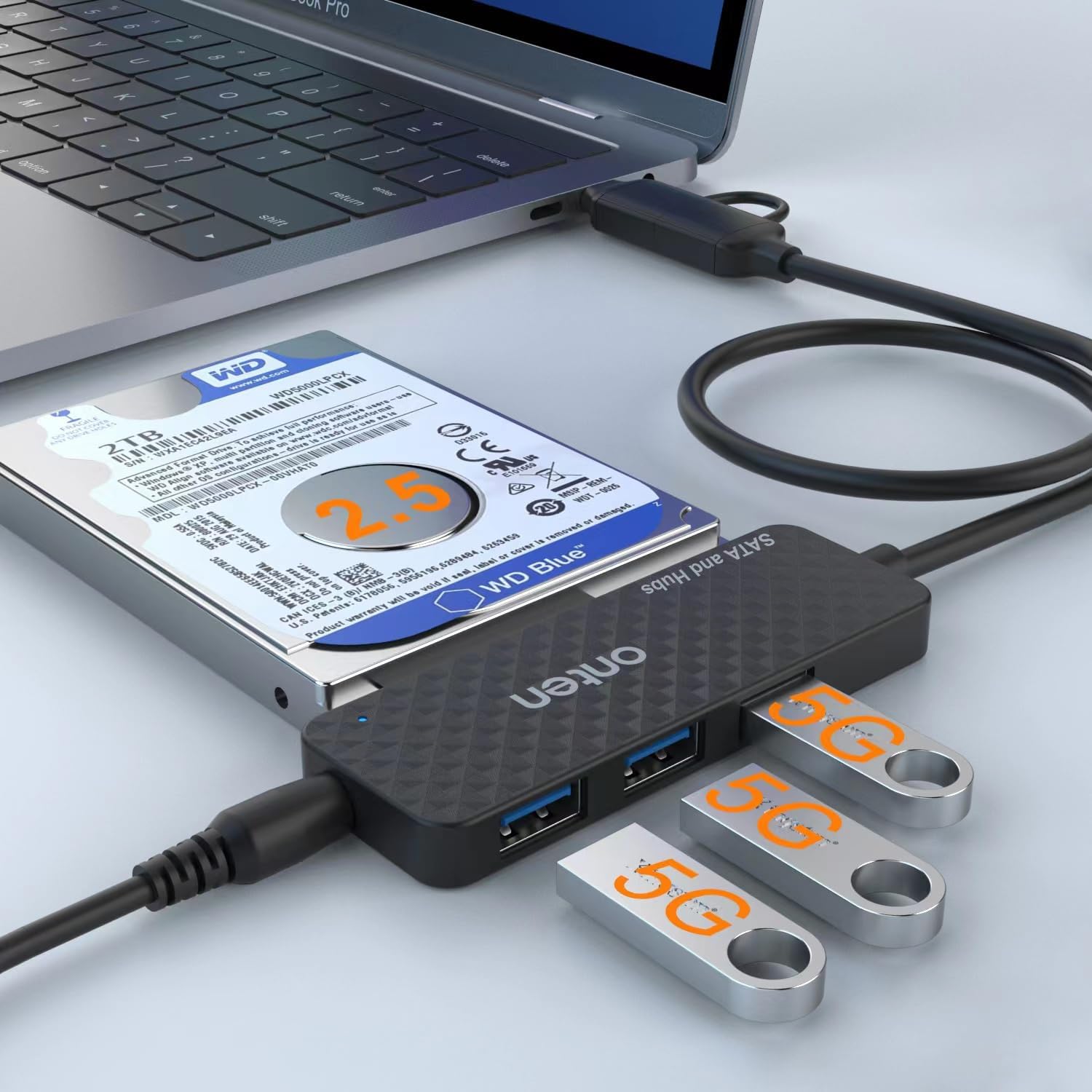 Amazon.com: Upgrade Your Setup with Onten USB Hub & SATA Adapter with 3 ...