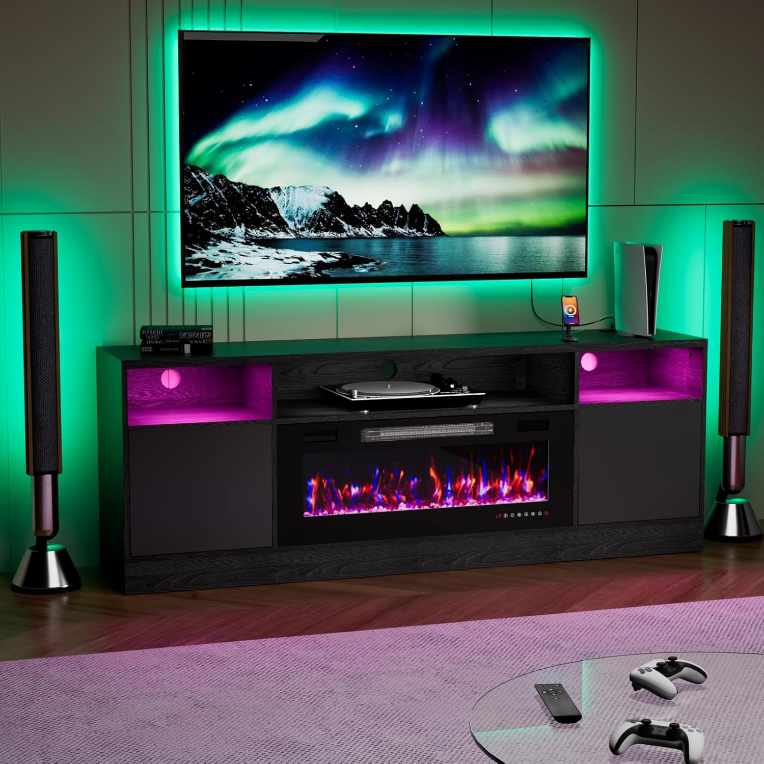 Amazon.com: BREEZEHEAT TV Stand with Fireplace-Fireplace TV Stand for ...
