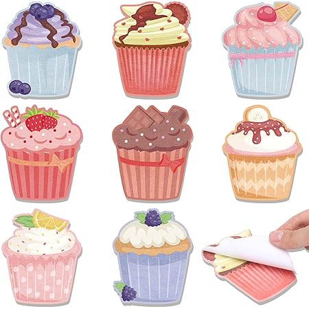 Amazon.com : 8 Pcs Sticky Notes Yummy Sticky Notes Cute Kawaii Cupcake ...