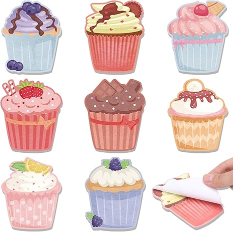 Amazon.com : Geyee 8 Pcs Sticky Notes Cupcake Shaped Sticky Notes Yummy ...