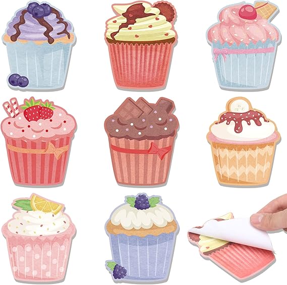 Amazon.com : Geyee 8 Pcs Sticky Notes Cupcake Shaped Sticky Notes Yummy ...