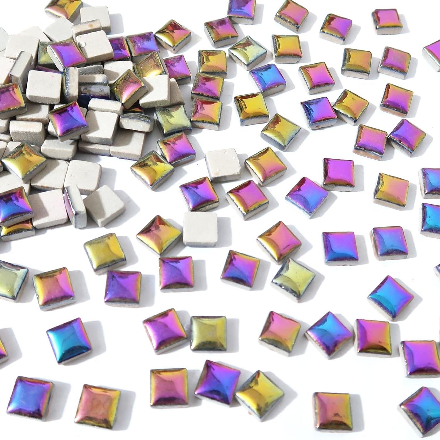 Amazon.com: Brueyart 100 Pieces Square Mosaic Tiles for Crafts Bulk ...