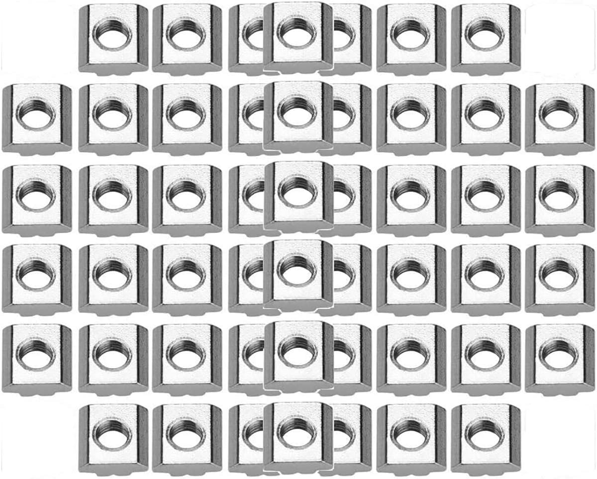 50 Stück T Mutter,Gleitmuttern aus silbernem Kohlenstoffstahl M8 ...