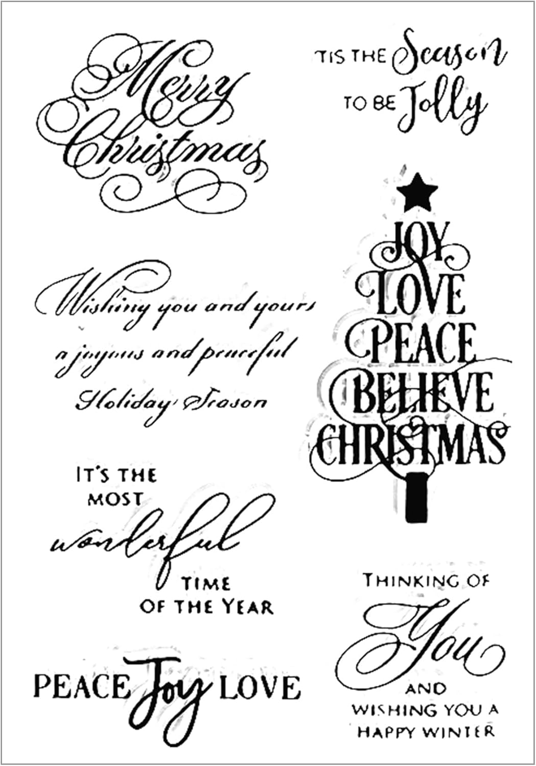 Amazon.com: Arbuya Merry Christmas Blessing Words Christmas Sentiment ...