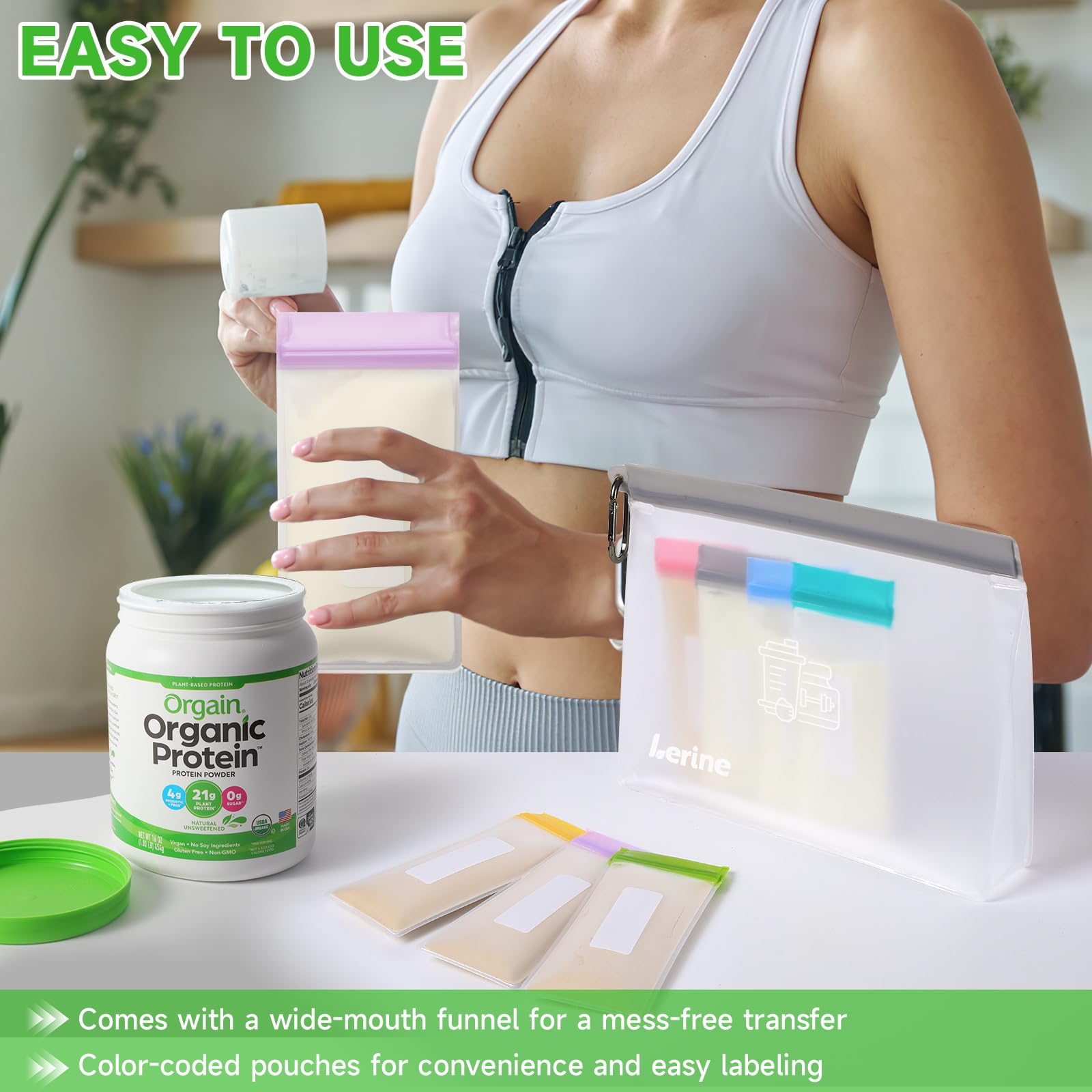 Snapklik.com : Lerine Reusable Protein Powder Container To Go, Protein ...