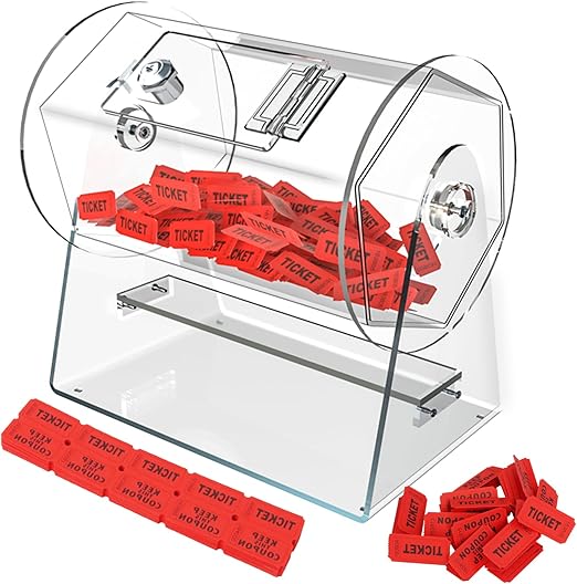 Amazon.com: Raffle Drum, Acrylic Raffle Tickets Spinner Box with 200 ...