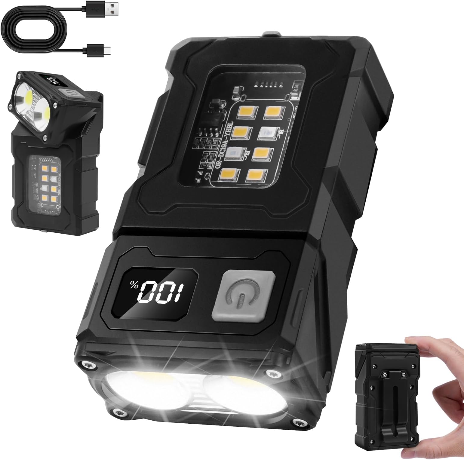 flintronic Small Torch, USB C Rechargeable Mini EDC Torch, COB Work ...