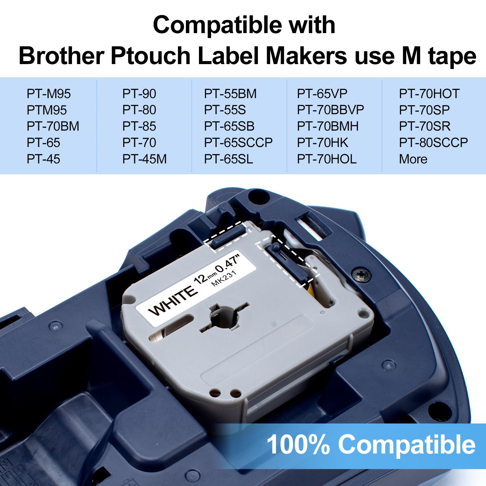 Brother P-Touch Office Label Makers 4-Pack White 12mm Label Tape For ...